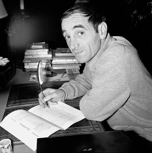 SINGER CHARLES AZNAVOUR prepares His Next Song Recital Olympia The ...