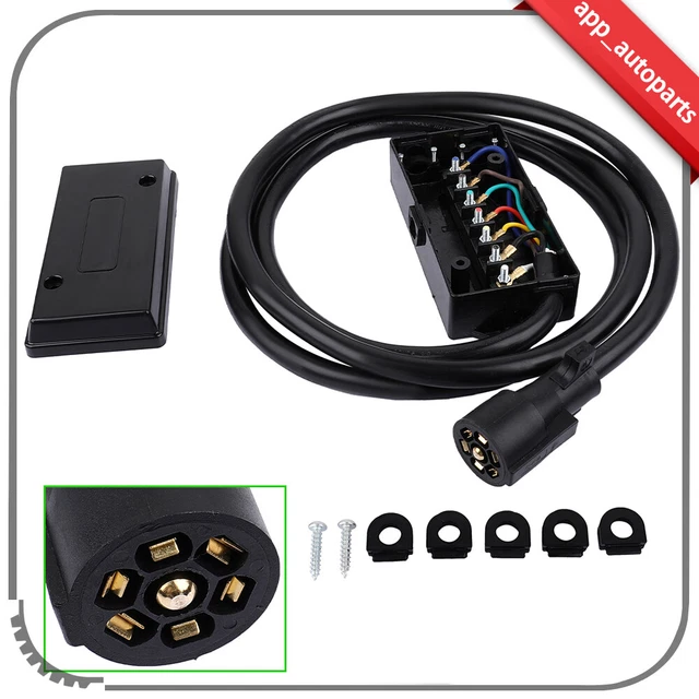 7 WAY TRAILER Wire Junction Box Camper Truck Weatherproof RV Light 9ft ...