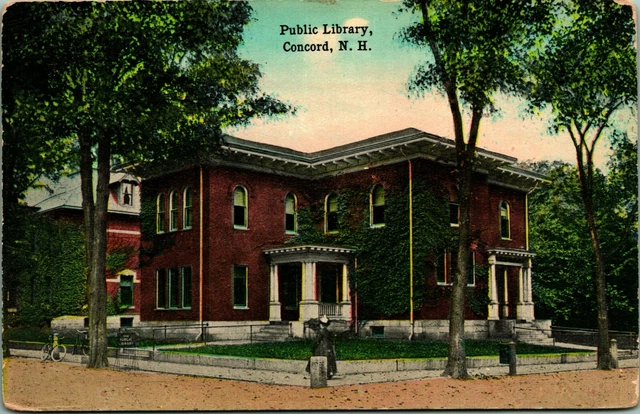 PUBLIC LIBRARY EDIFICIO Concord Nuevo Hampshire Nh Unp 1910s DB Postal ...