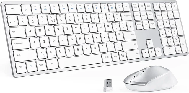 WIRELESS KEYBOARD AND Mouse Combo,seenda Slim Thin Full Size Wireless ...