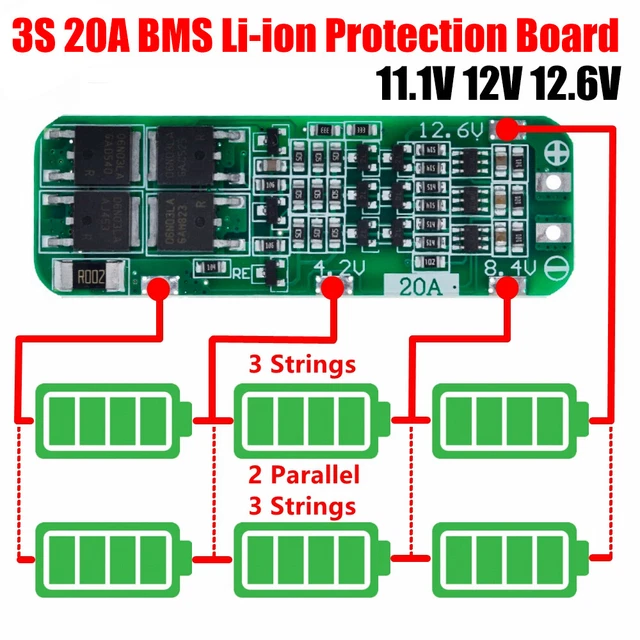 3S 20A PCB BMS Li-ion Battery Protection Board 18650 12.6V Lipo Cell ...