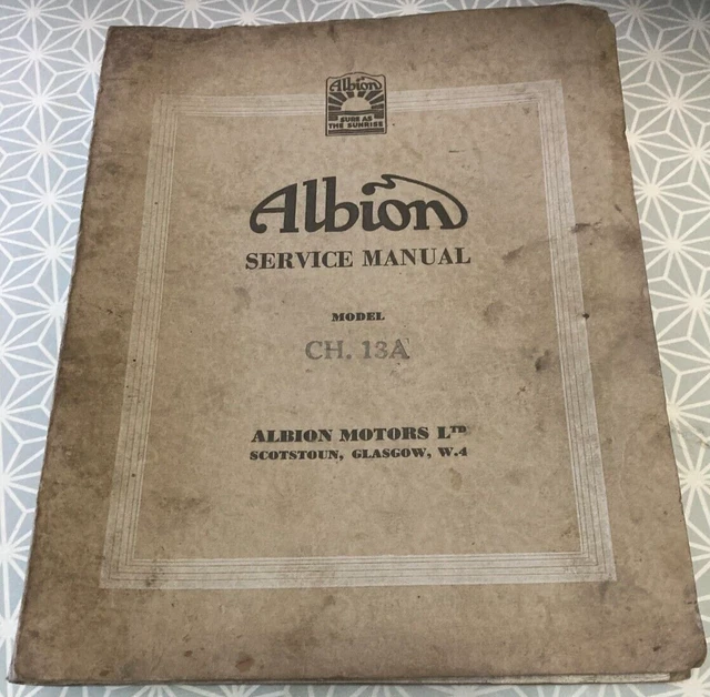 VINTAGE SERVICE MANUAL For Albion Model CH.13A Lorry Used £3.95 ...
