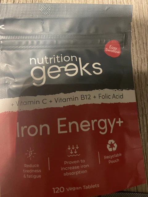 NUTRITION GEEKS, IRON +turmeric + Biotin + Lions Mane + Vitamin D3 £19. ...