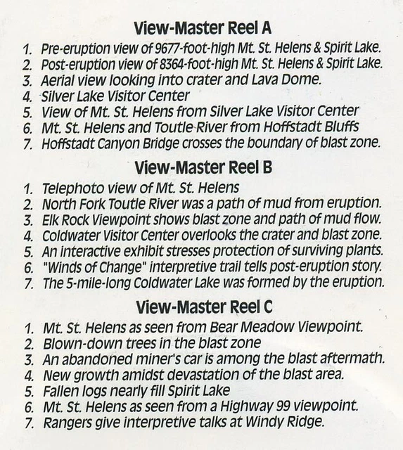 MT.SUPPORT ST.HELENS WASHINGTON View-Master 3 Test Coils And Cover Copy ...