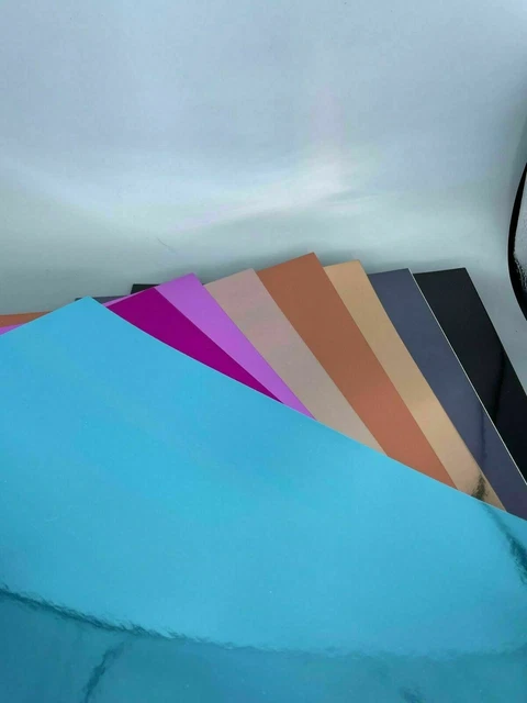 A3 MIRROR CARD X Assorted Colours 8 New Colours - 8 Sheets £9.33 ...