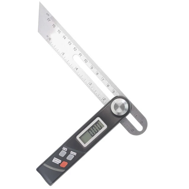 METRIC & IMPERIAL Electronic Protractor Goniometer Angle Measuring ...