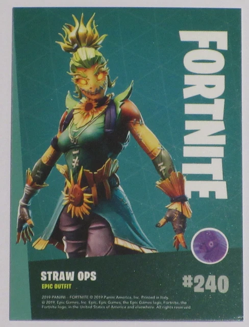 CARTE PANINI FORTNITE Serie 1 Straw Ops Epic Holo N°240 Excellent Etat ...