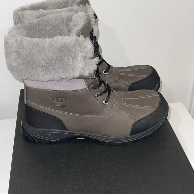 UGG BUTTE METAL Gray Men's Leather Waterproof Winter Boots M/5521 US ...