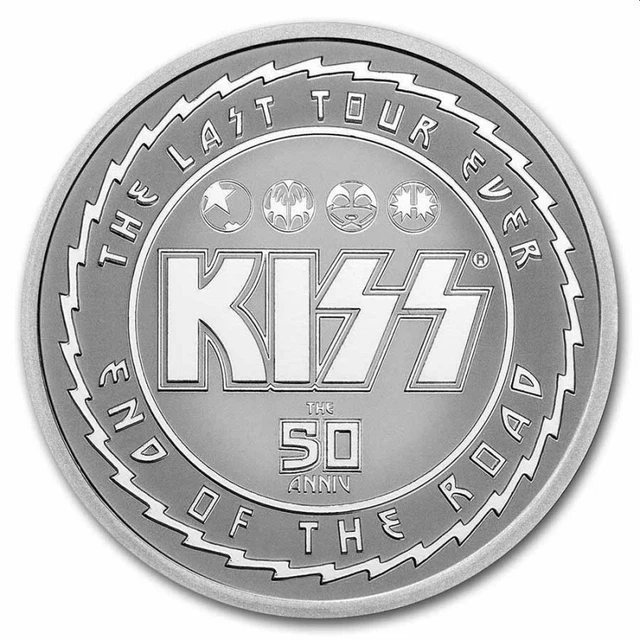 1 OZ UNZE Silbermünze KISS 2023 Niue 50. Jubiläum Auflage: 25.000 ...