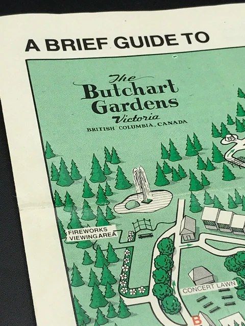 GUIDE MAP OF The Butchart Gardens Victoria British Columbia Canada ...