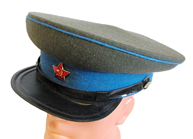 SOVIET RUSSIAN ARMY WW2 Visor Cap Peak Hat Red Star Badge Air Force ...