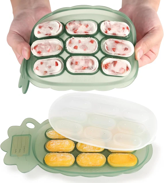 HAAKAA SILICONE NIBBLE Freezer Tray -Breastmilk Teething Popsicle Mold ...