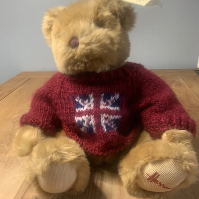 HARRODS KNIGHTSBRIDGE TEDDY Bear Union Jack Sweater 15” Plush With Tag ... HARRODS KNIGHTSBRIDGE TEDDY Bear Union Jack Sweater 15” Plush With Tag ...