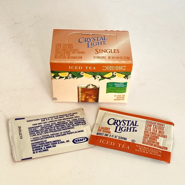 CRYSTAL LIGHT SUGAR-FREE Iced Tea Natural Flavor Drink Mix 24 Packets ...
