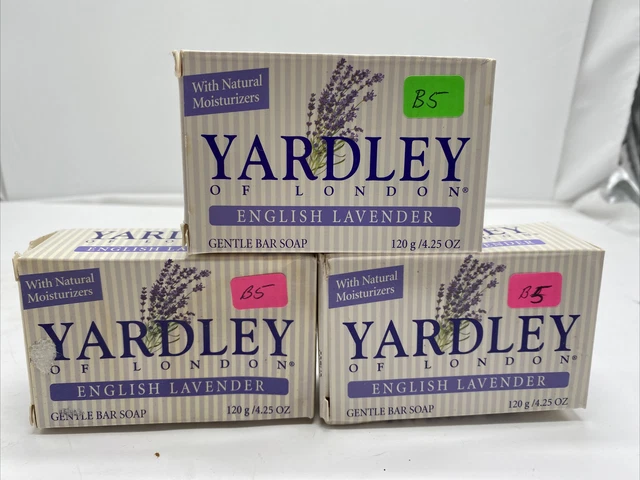 YARDLEY LONDON FLOWERING English Lavender moisturizing Bar Soap 3 Bars ...