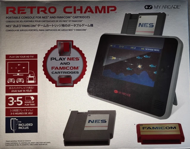 MY ARCADE - Retro Champ Handheld NES Clone + 4 Spiele *fast wie NEU ...