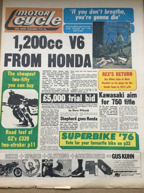 MOTOR CYCLE - 18 December 1976 - CZ250, Russ Collins Crash - Vintage ...