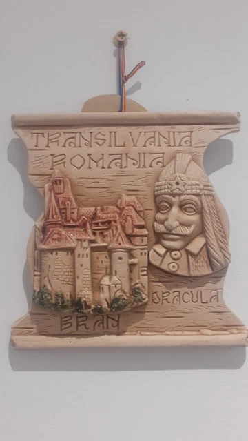 ROMANIA SOUVENIR DRACULA Transilvania Ceramic Powder Wall Plaque ...