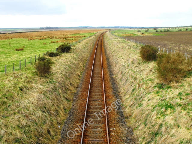 PHOTO 6X4 RAILWAY Line to Bilbster Reiss Pictured from overbridge c2011 ...