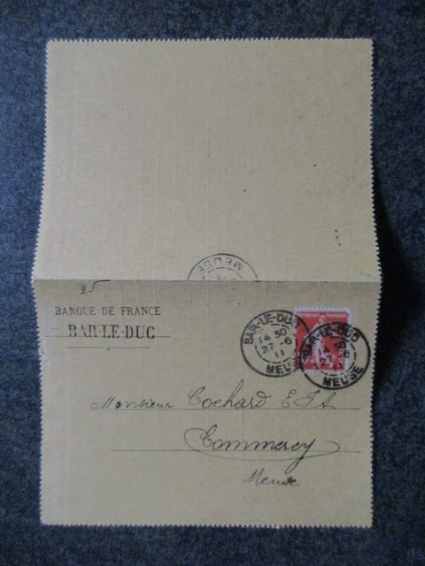 FRANCE LETTRE BANQUE de FRANCE de BAR le DUC pour COMMERCY en 1911 lot ... FRANCE LETTRE BANQUE de FRANCE de BAR le DUC pour COMMERCY en 1911 lot ...