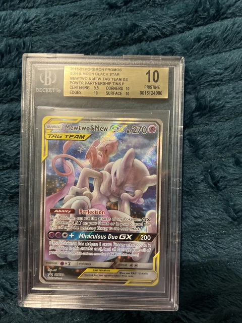 POKÉMON MEWTWO & Mew GX Tag Team Alt Art Black Star Promo SM191 BGS 10 ...