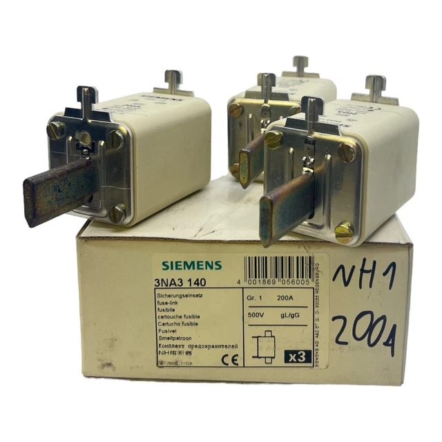 SIEMENS 3NA3140 SICHERUNGSEINSATZ 500V 200A VE:3Stk. Sicherung Einsatz ...