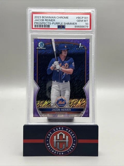 2023 BOWMAN CHROME Jacob Reimer violet Shimer 1er/250 NY Mets PSA 10 ...