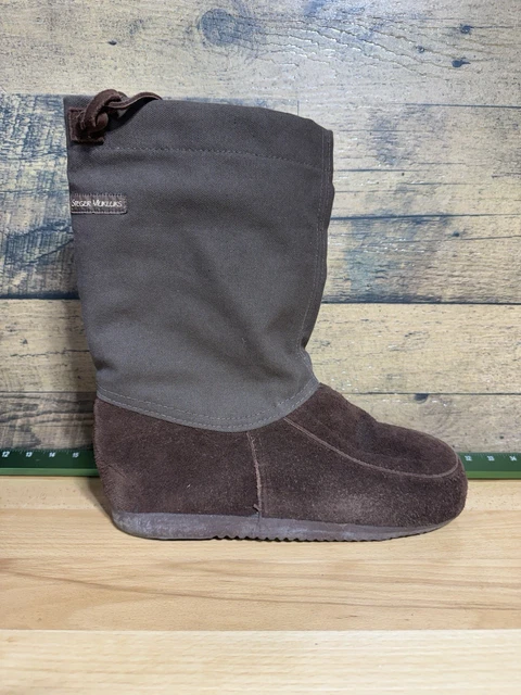 STEGER MUKLUKS BROWN Leather Moose Hide Winter Boots With Inserts Men’s ...