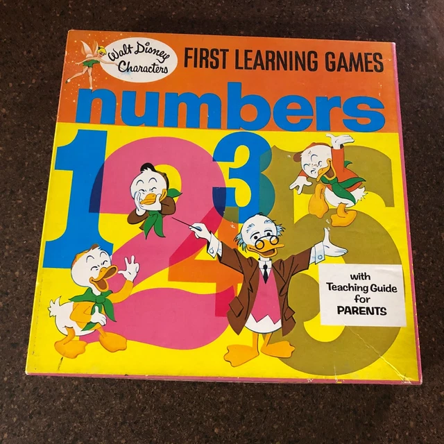 1969 WALT DISNEY Characters First Learning Games Numbers Some Unpunched ...