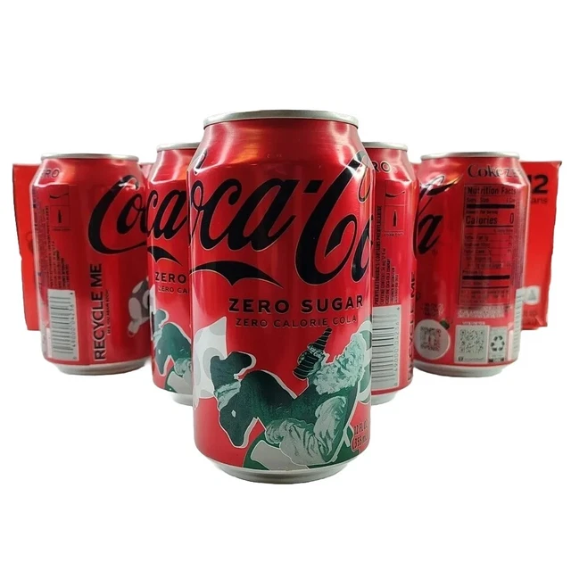 LIMITED EDITION 2023 Coca Cola & Zero Sugar Holiday Santa Claus 12 Oz ...
