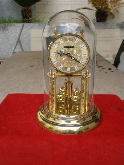 VINTAGE SCHATZ QUARTZ Anniversary Plastic Dome Desk Mantle Clock.Made ...