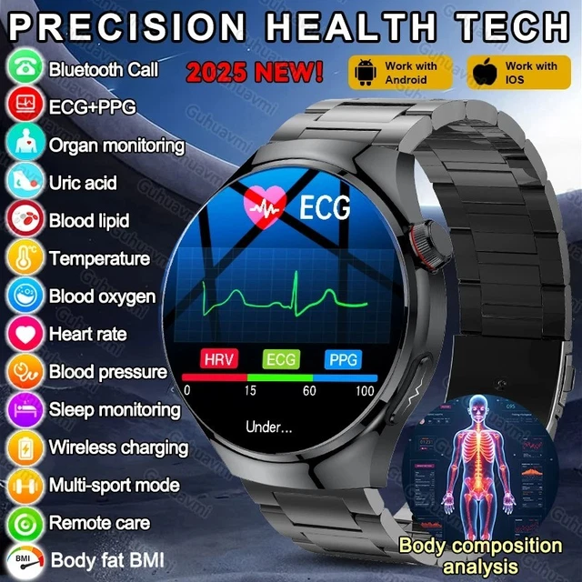 UK 2025 NEW Medical Grade Smart Watch Blood Pressure Oxygen Heart Rate ...