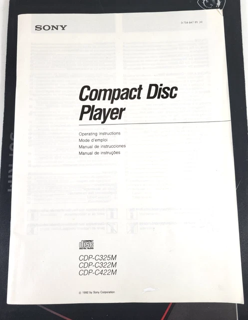 SONY CDP-C325M / CDP-C422M CD Player ORIGINAL Service Manual £8.99 ...