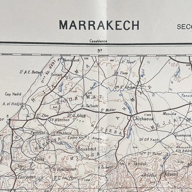 WW2 MAP MARRAKECH Morocco North Africa 1941 Army / Air RAF War Office ...