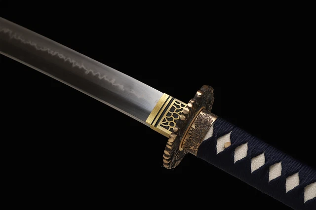 JAPANESE SAMURAI KATANA Clay Tempered L6 Steel Blade Full Tang Sword ...