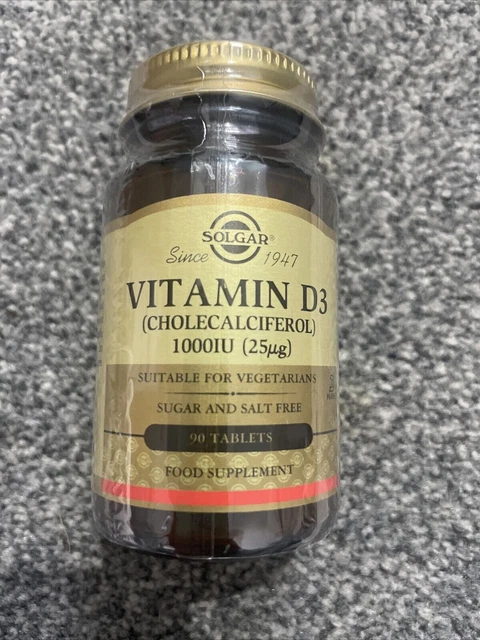 Solgar Vitamin D3 Cholecalciferol 1000iu 25µg X 90 Tablets New Long 4193