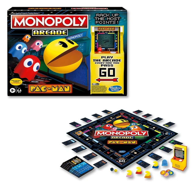 MONOPOLY ARCADE PAC Man Collectors Edition Family Kids Classic Board ...