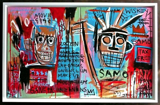 JEAN MICHEL BASQUIAT -- A 1980s SIGNED ORIGINAL ACRYLIC PAINTING ON CANVAS EUR 40.525,69 ...