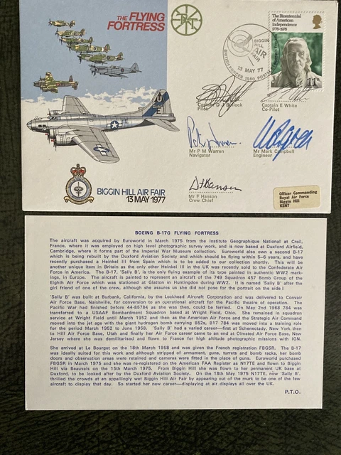 RAF COVER - THE FLYING FORTRESS, Boeing B-17G - Flown & Signed By The 5 ...