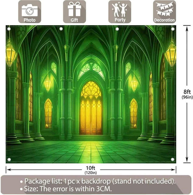 POLYESTER 10X8FT GREEN Castle Backdrop Fairytale Movie Photography ...