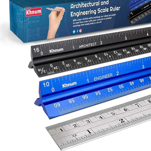 12-INCH ARCHITECTURAL AND Engineering Scale Ruler Set (Imperial ...