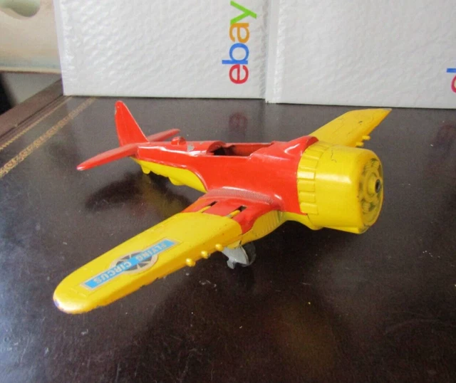 VINTAGE 1950S-60S HUBLEY Fighter Airplane Flying Circus Metal Toy ...
