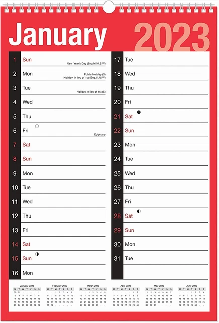 2024 WALL CALANDER Family Organiser Easy Month View Planner In Hanging ...