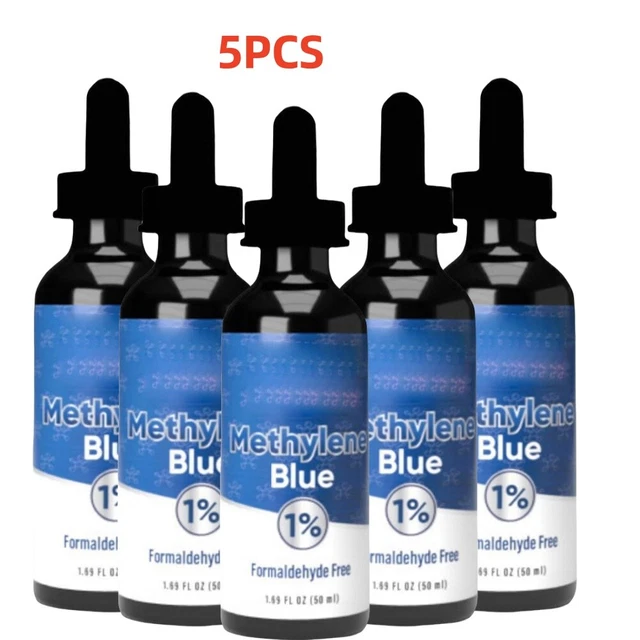 5X METHYLENE BLUE 1% Premium Solution USP-grade Ultra High Purity 50ml ...