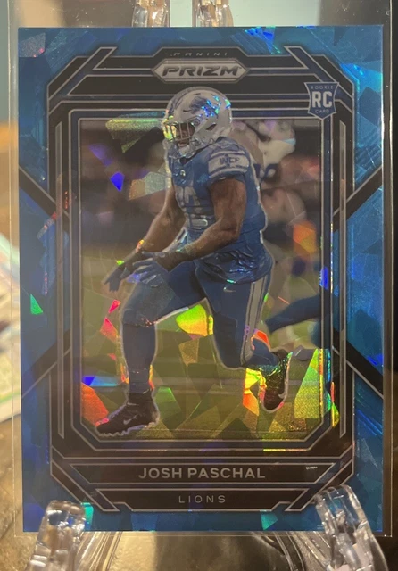 JOSH PASCHAL 2022 Panini Prizm #389 recrue sur glace bleue /99 Lions RC ...