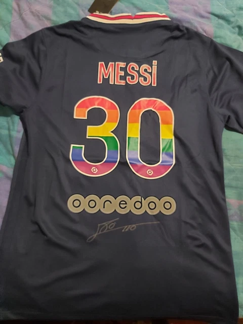 LIONEL MESSI SIGNED Psg Home Rainbow Edition 2021-2022 Jersey+Coa EUR ...