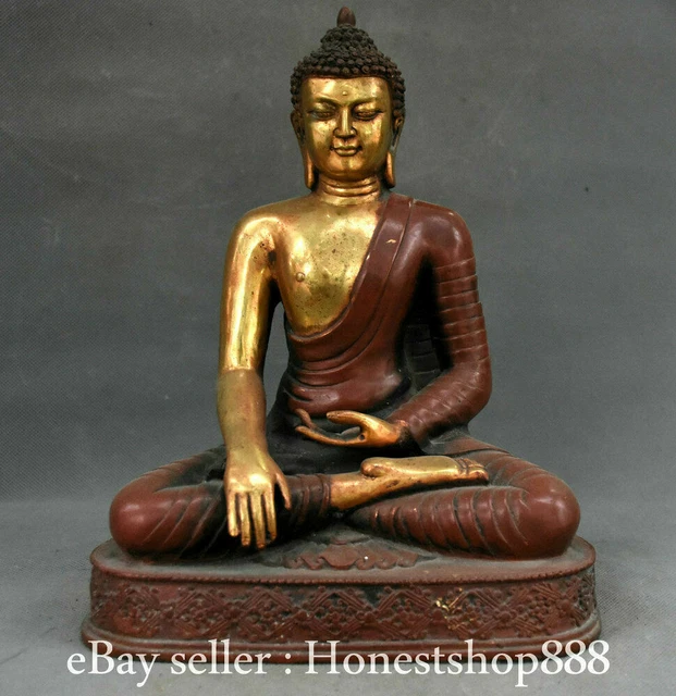 BOUDDHISME STATUE DE Bouddha Shakyamuni Amitabha en bronze rouge doré EUR 345,00 - PicClick FR