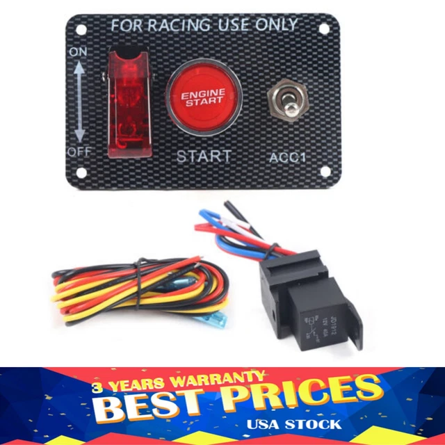 UNIVERSAL IGNITION ENGINE Start Push Starter Button Panel Toggle Switch ...