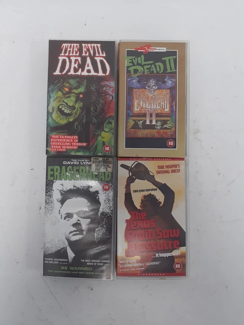 VINTAGE HORROR VHS Bundle The Evil Dead I/II Texas Chain Saw Massacre ...