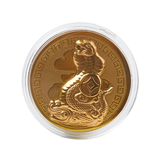 2025 NEW YEAR Snake Commemorative Coins Chinese Zodiac Medals 3D Relief ...